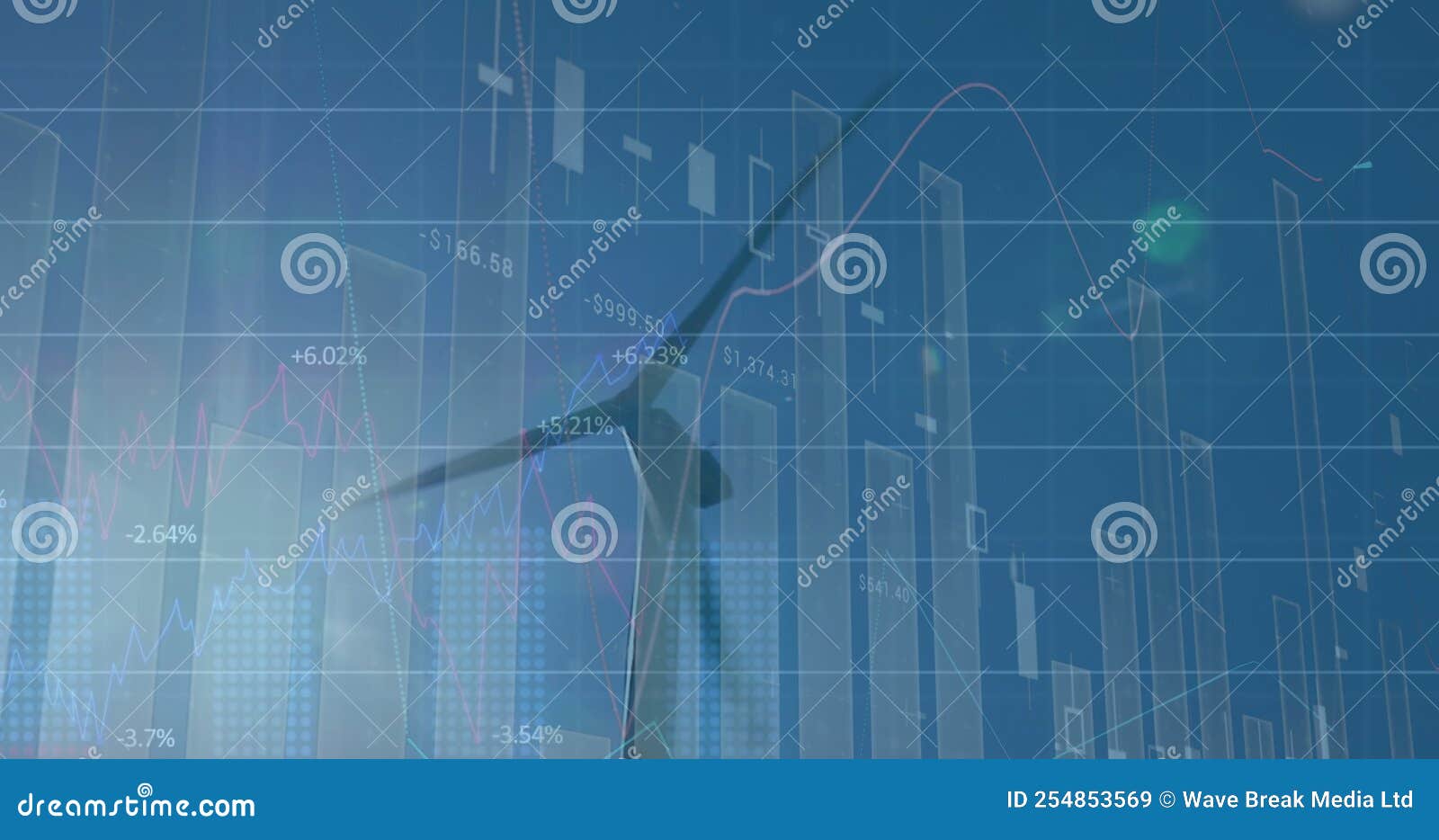 Image of Green Line and Data Processing Over Grid Stock Illustration ...