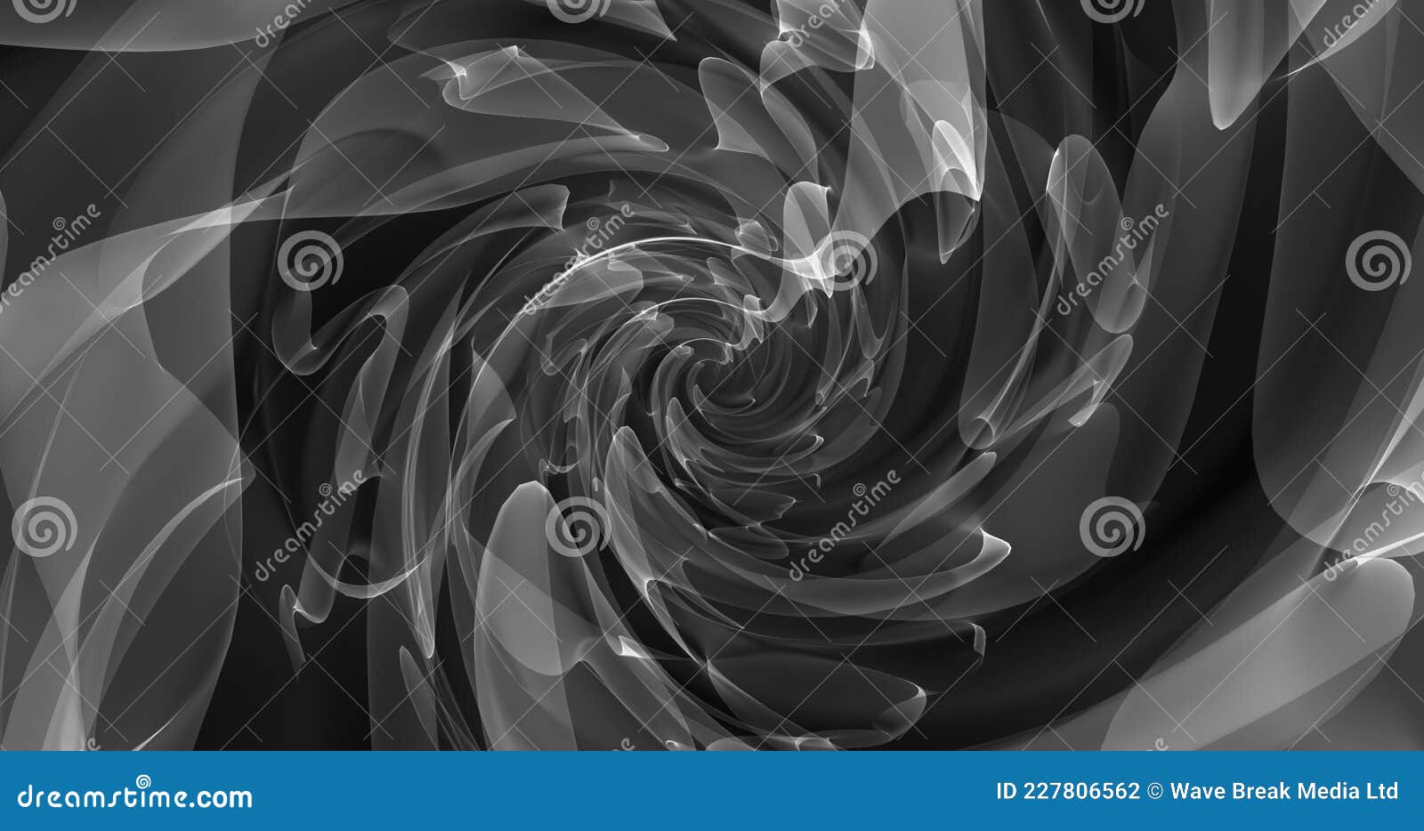Image of Grey Translucent Clouds of Smoke Spinning on Black Background ...