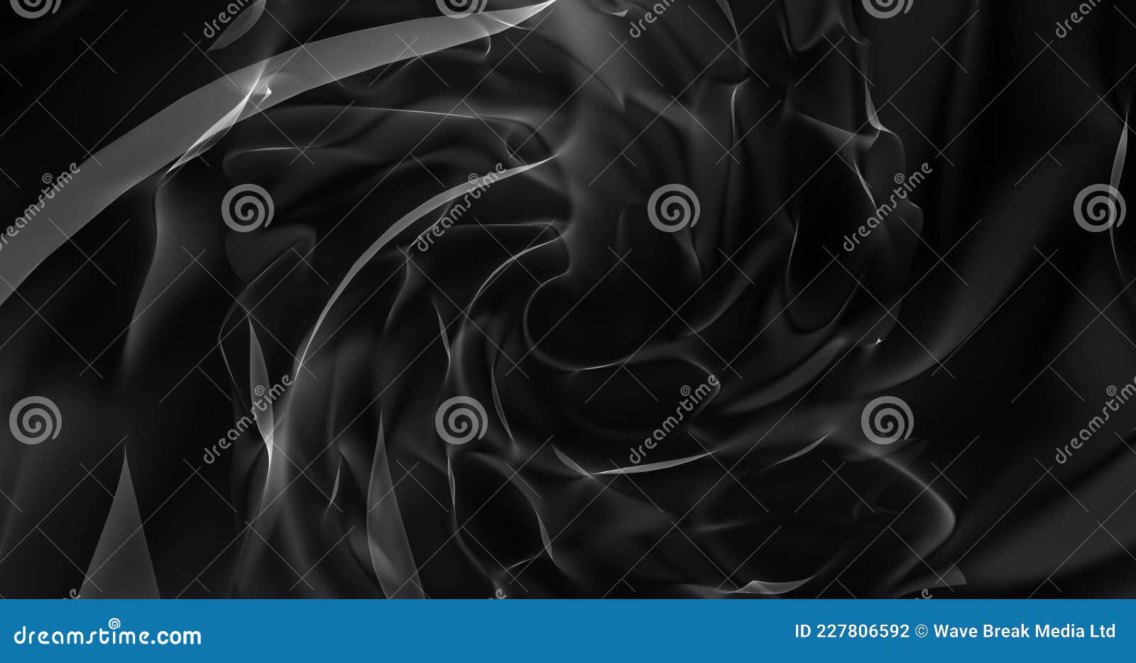 Image of Grey Translucent Clouds of Smoke Spinning on Black Background ...