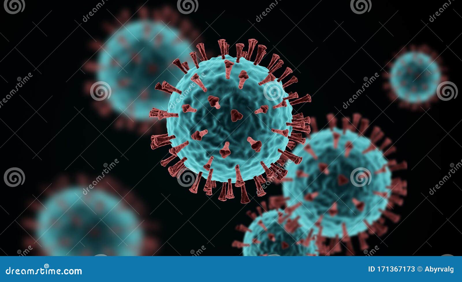 Image of a Group of Coronavirus Under Magnification in an Electron ...