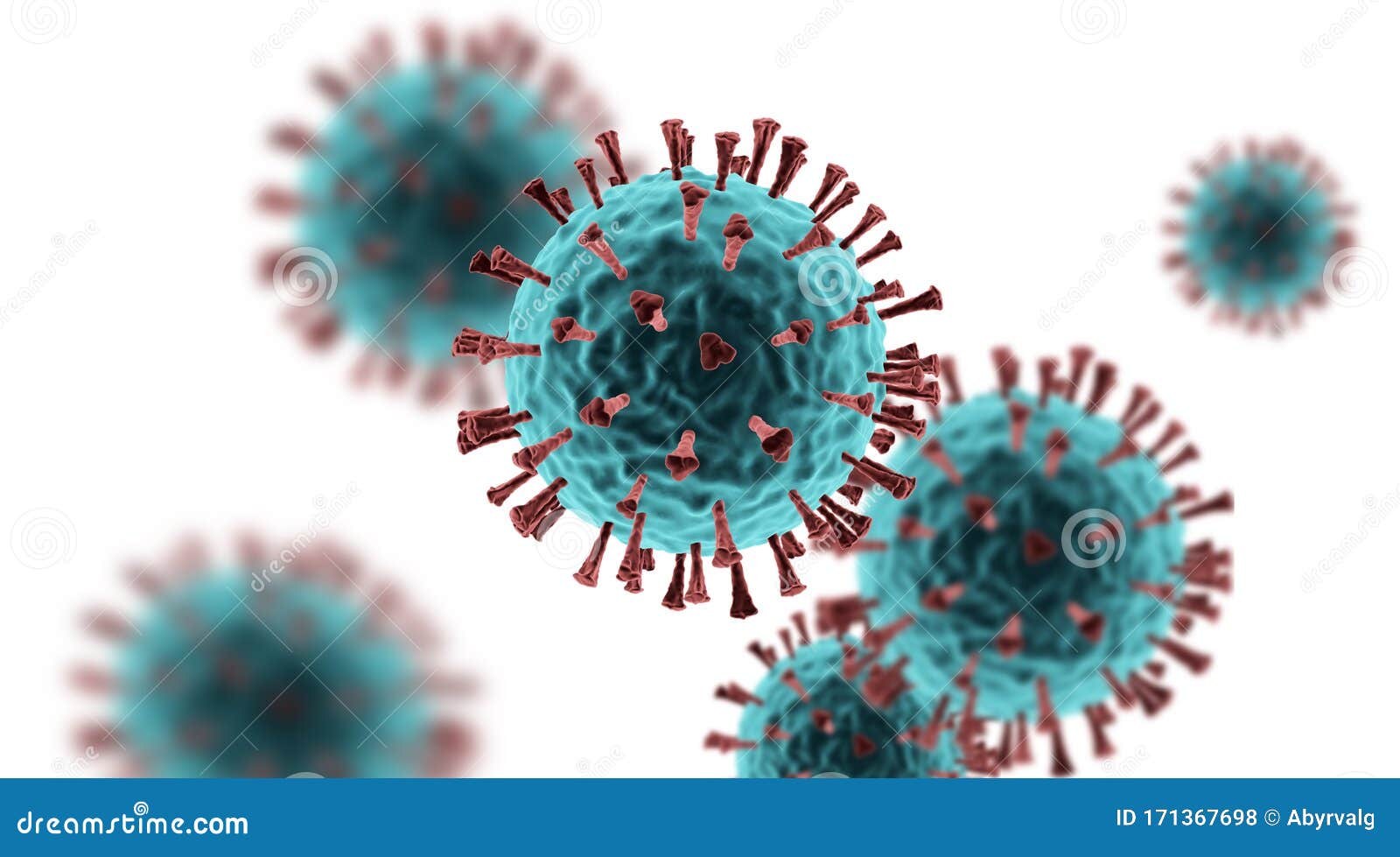 Image of a Group of Coronavirus Under Magnification in an Electron ...