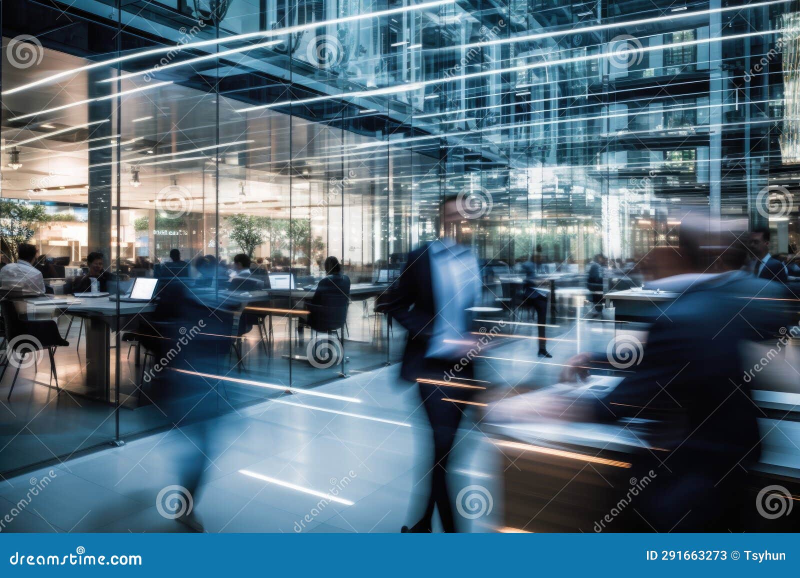 Image of a Group of Corporate Employees in the Office Lobby. Stock ...
