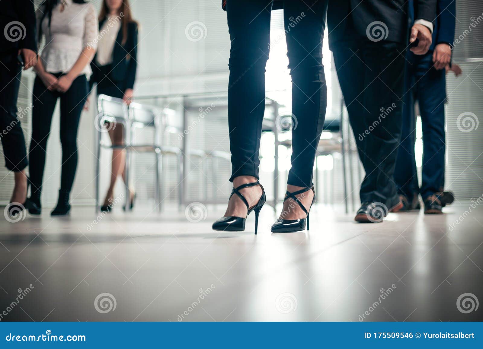 Image of a Group of Corporate Employees Walking in the Office Stock ...
