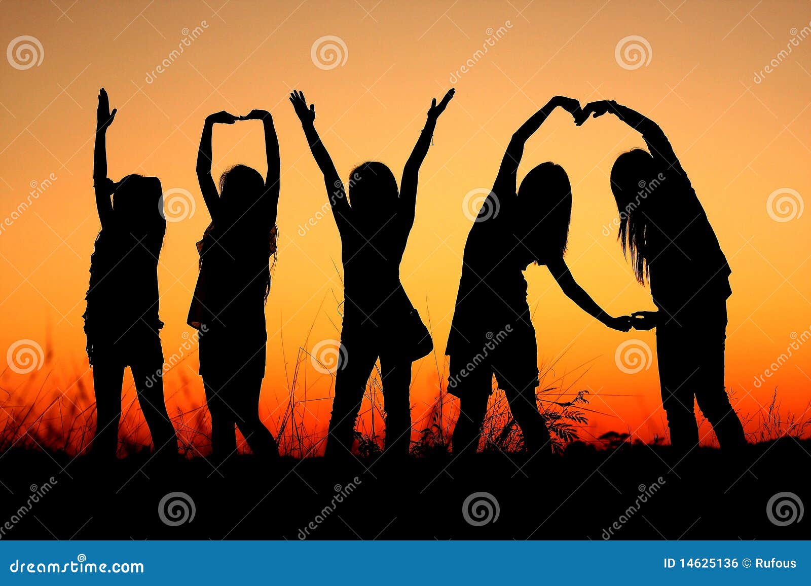 An Image a Group of People at Sunset Stock Photo - Image of people ...