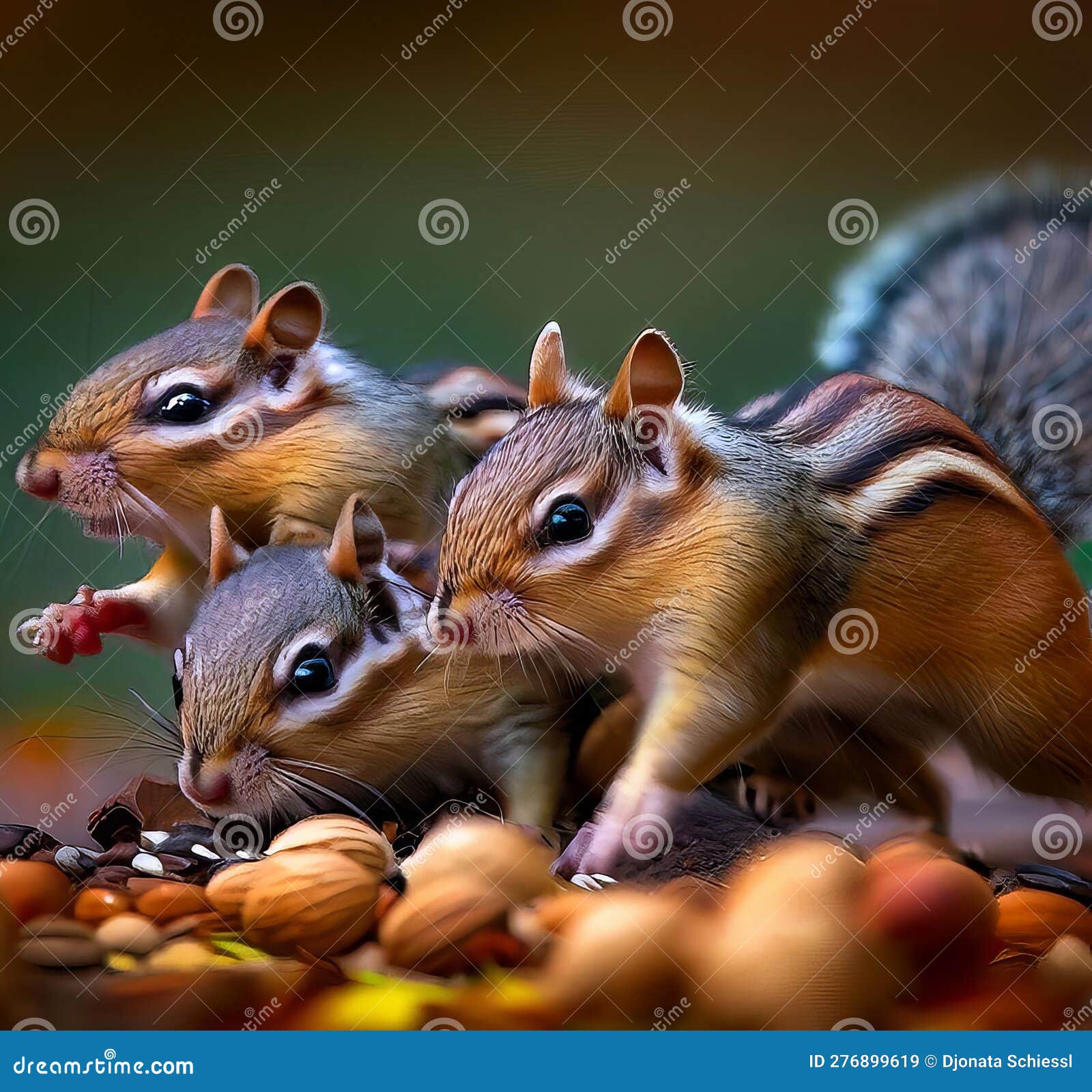 Cute Critters Snacking on Nuts Stock Illustration - Illustration of ...