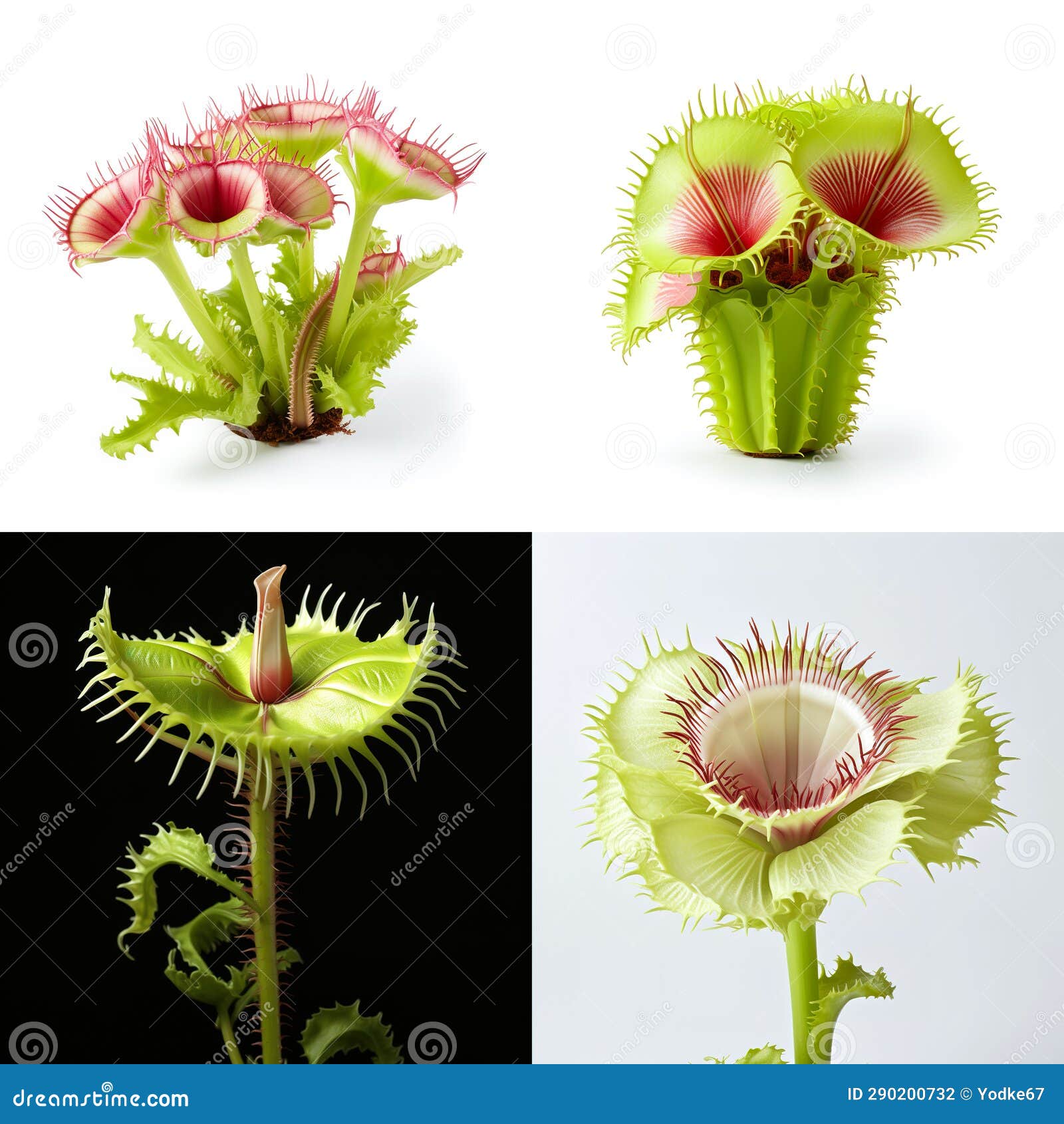Image Group of Venus Flytrap Orchid Flower. Nature Stock Illustration ...