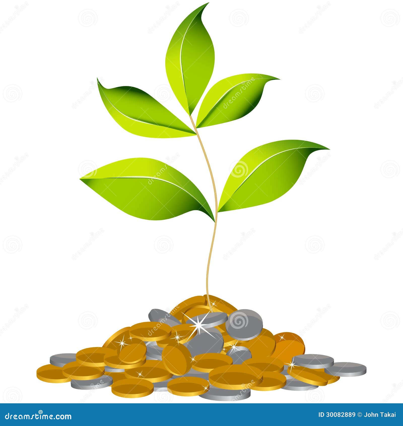 Growing Wealth Plant stock vector. Illustration of metaphor - 30082889