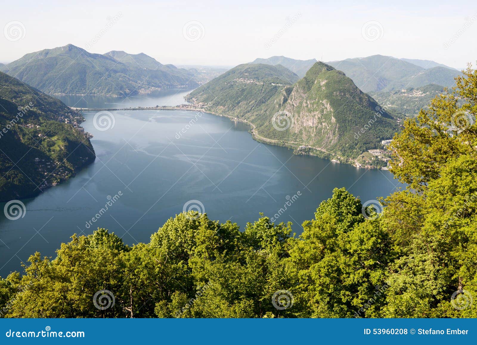 Image of the Gulf of Lugano from Monte Bre Stock Photo - Image of ...