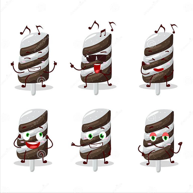 An Image Of Gummy Candy Chocolate Milk Dancer Cartoon Character