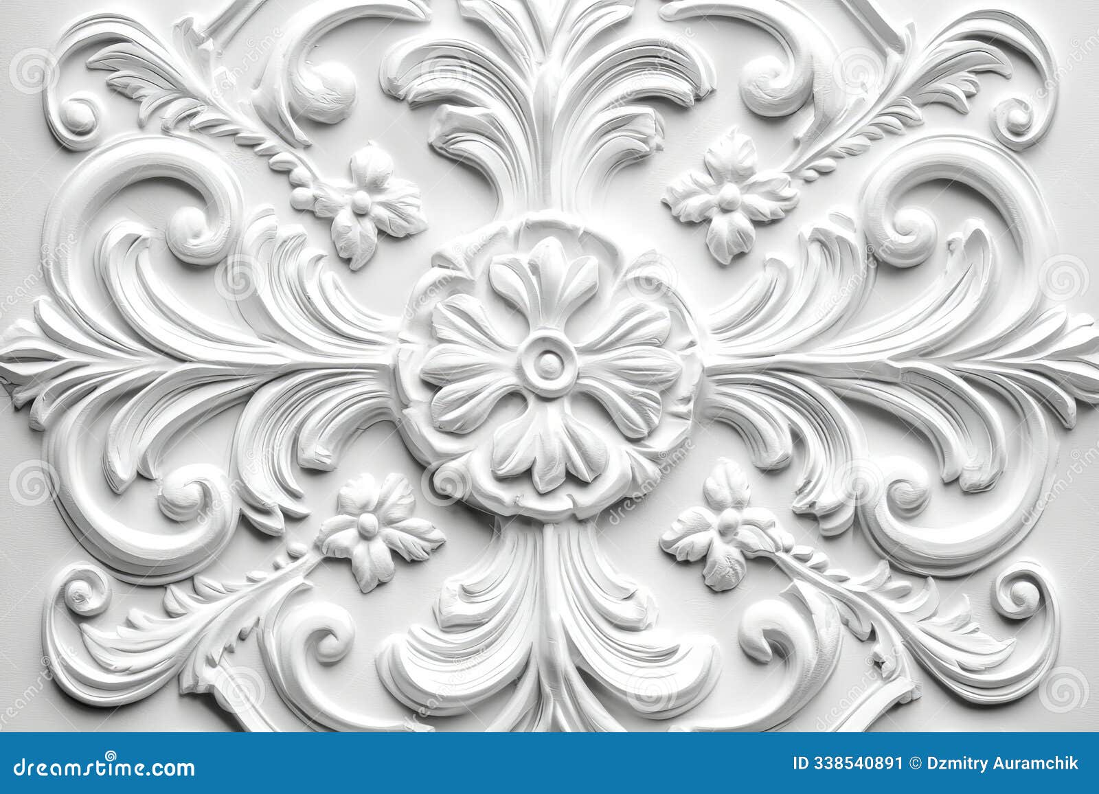 An Image of Gypsum Bas-relief Ceiling Details Over a Gray Background ...