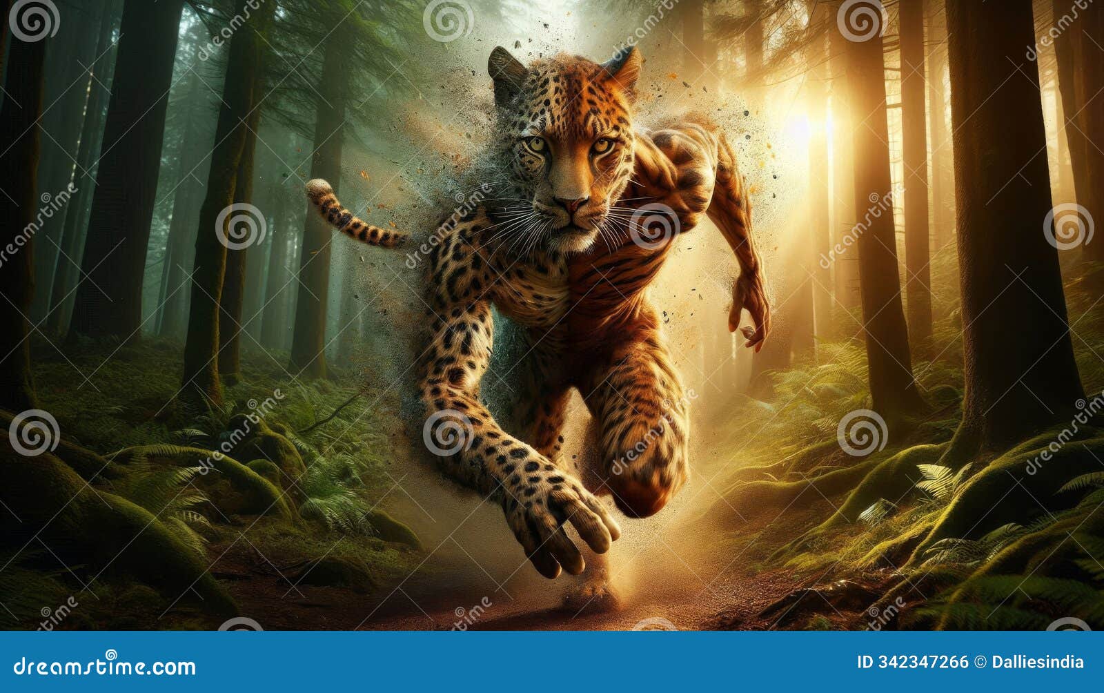Wild Pursuit: the Forest Phantom Stock Illustration - Illustration of ...