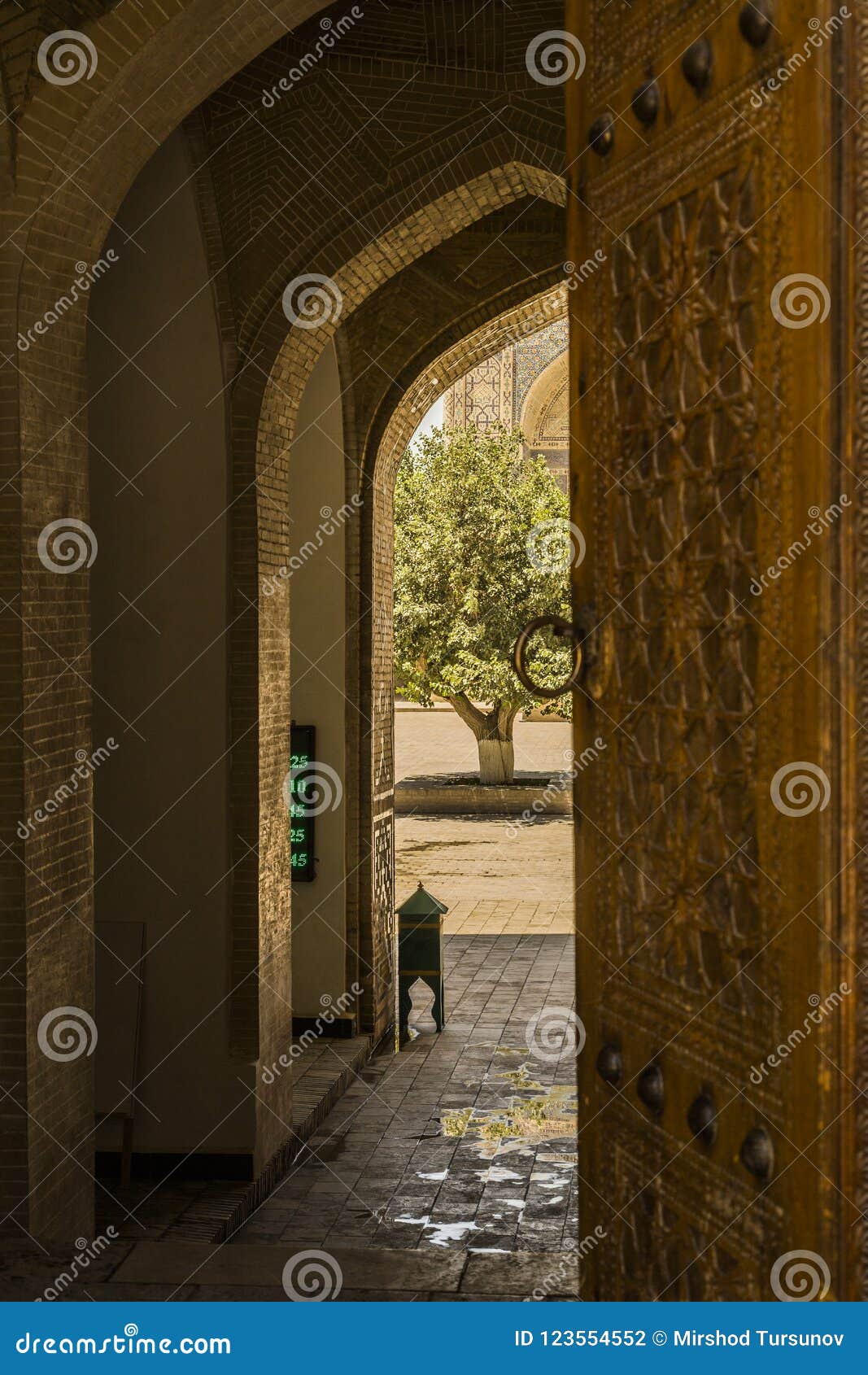 Image of Half Open Ornate Door of Mosque Stock Photo - Image of ...