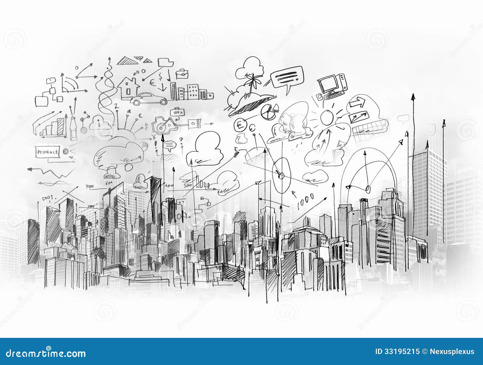 Image with hand drawings stock image. Image of plan, building - 33195215