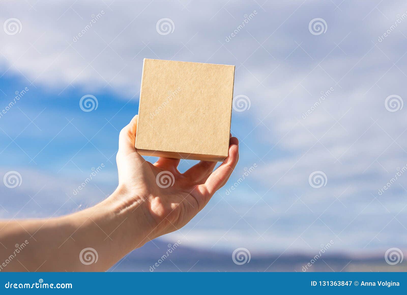 An Image of a Hand Holding a Cardboard Box Stock Image - Image of ...