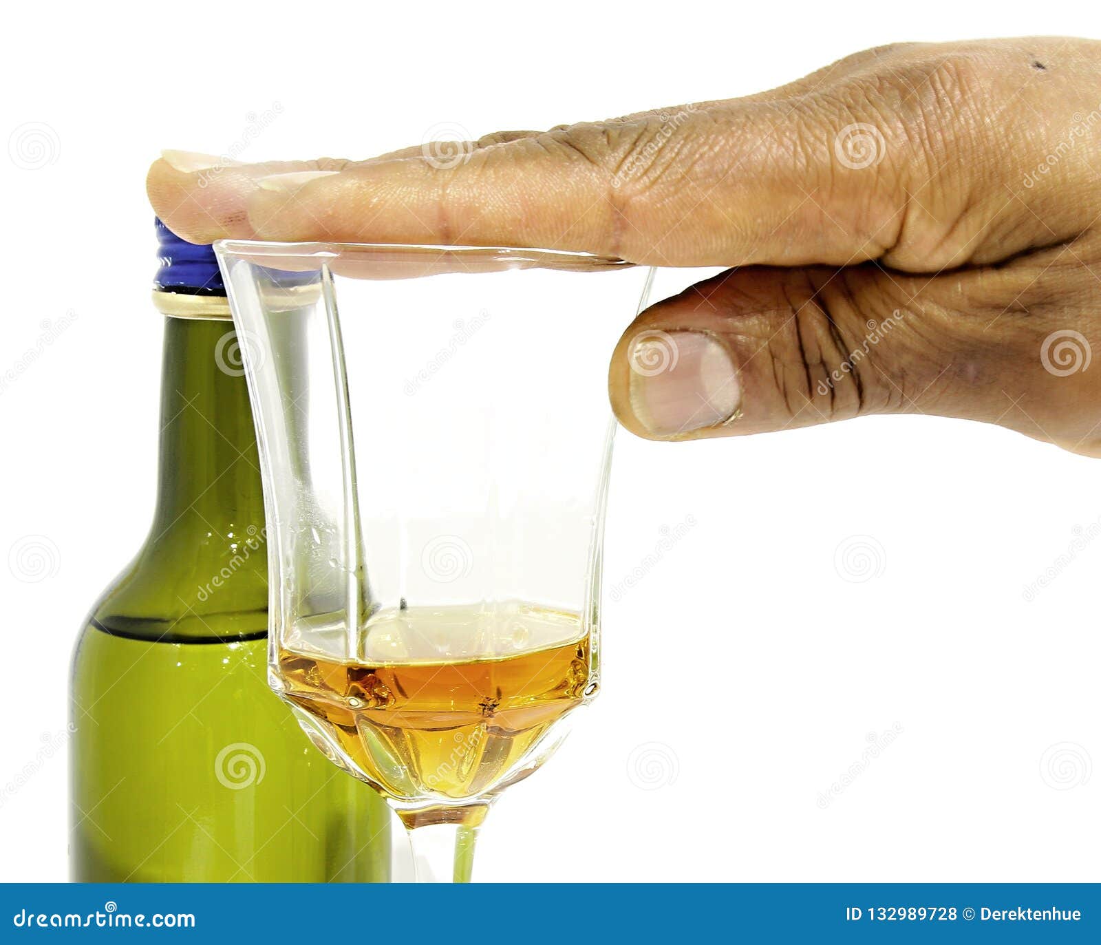 Stop Drinking New Year`s Resolution with Hand Over Glass Stock Photo ...