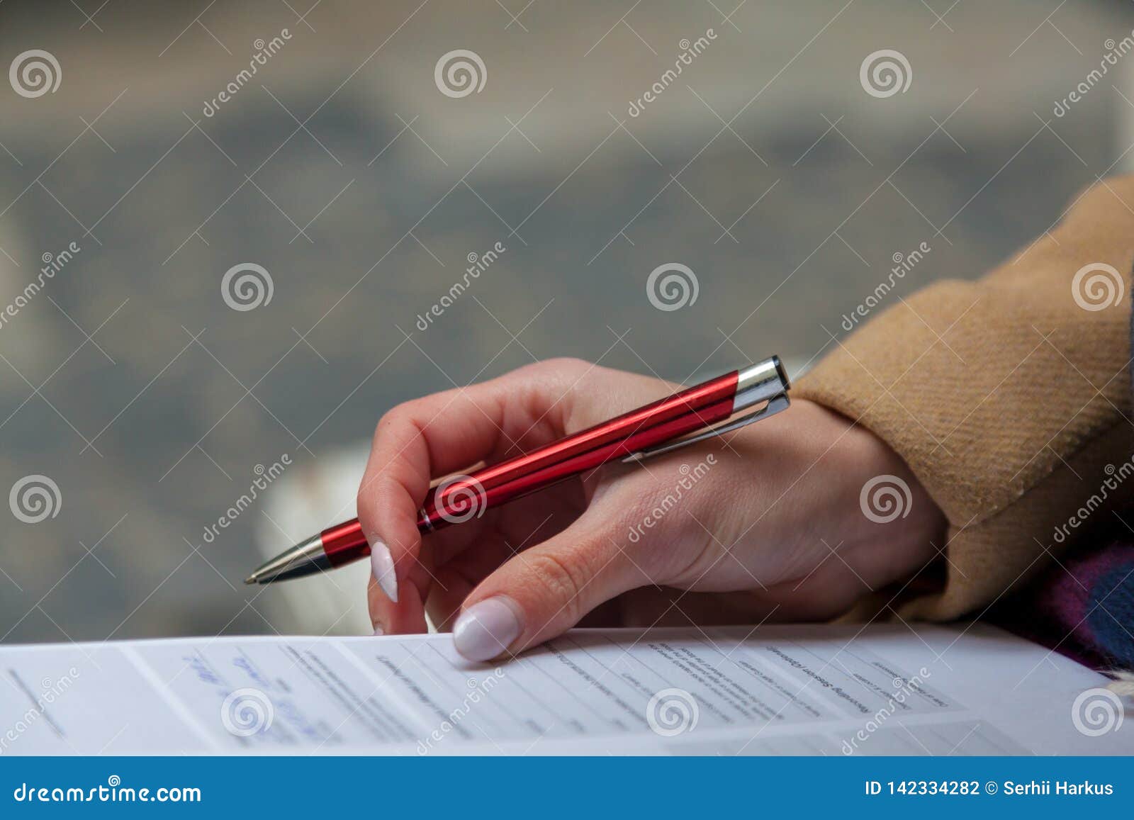 An Image of a Hand and Pen Completing a Form. Stock Photo - Image of ...