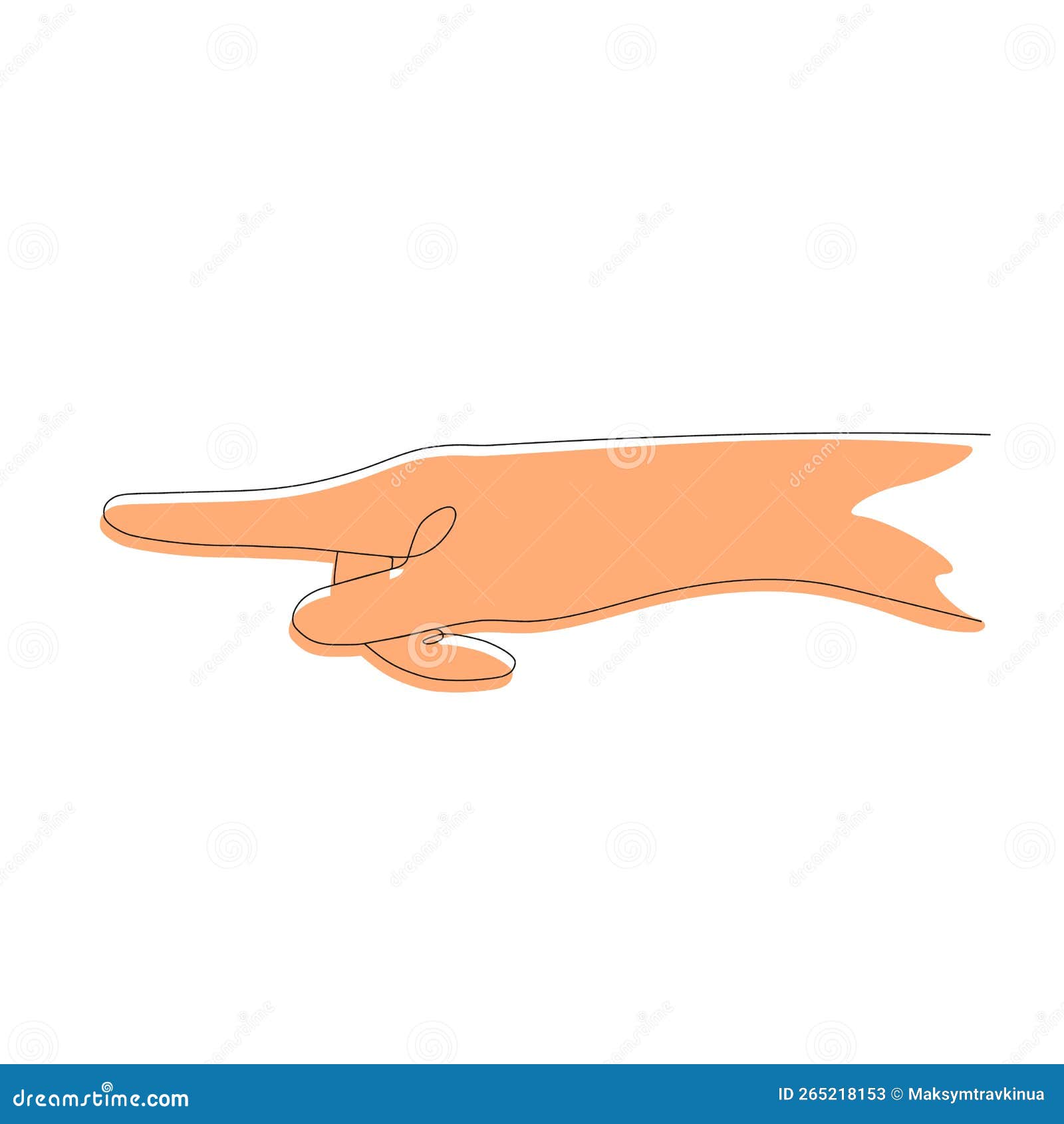 Image of a Hand Pointing Direction with Index Finger. One Line Style ...