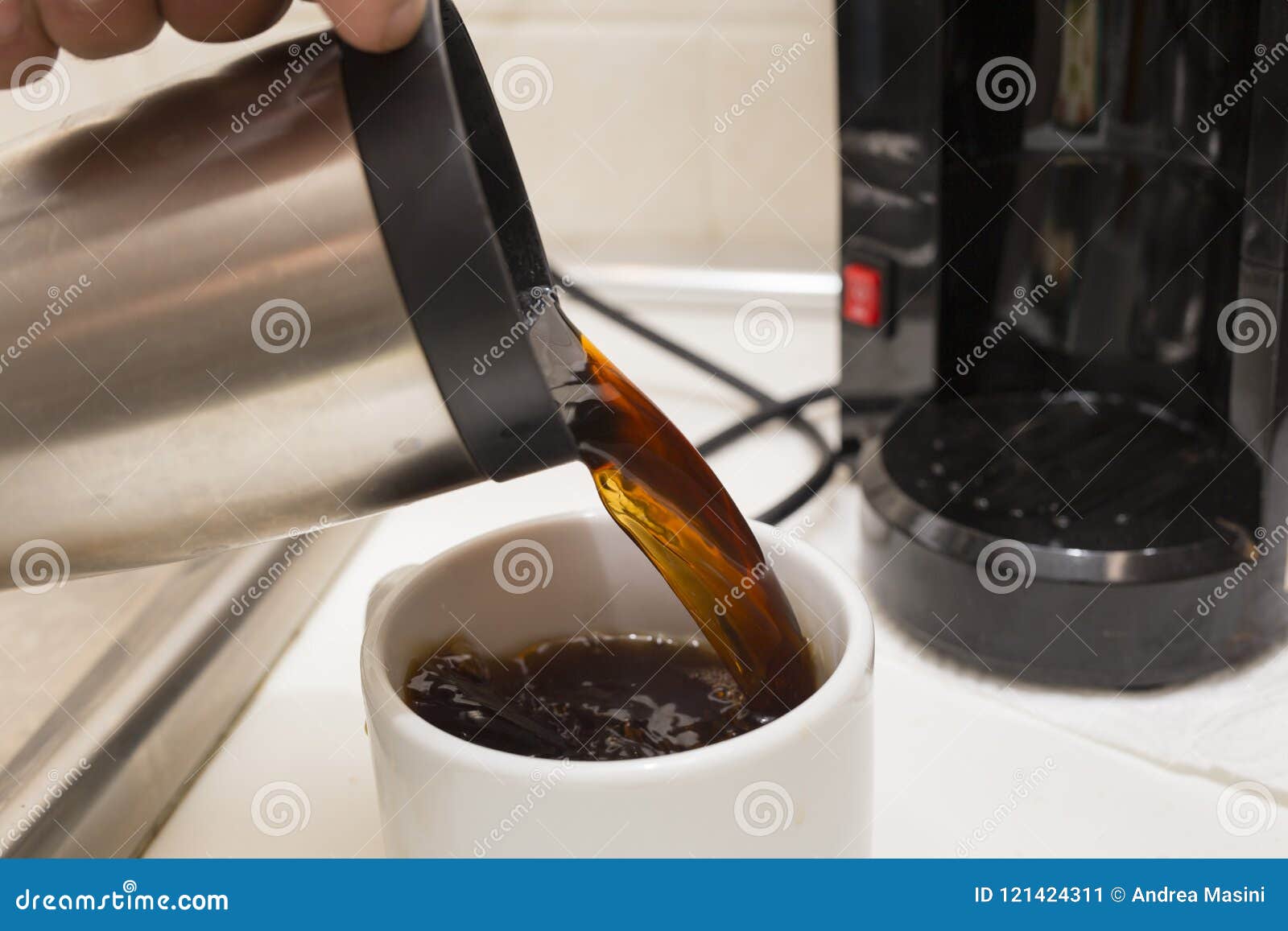 Image of a Hand Pouring Some Long Coffee Stock Image - Image of natural ...