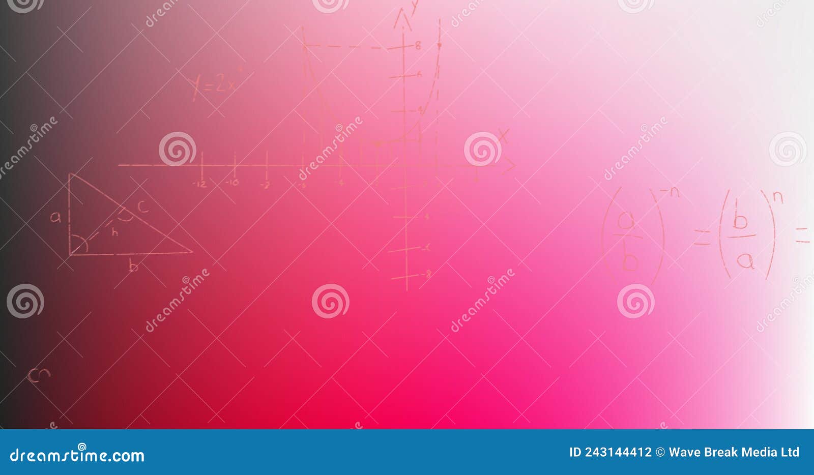 Image of Hand Written Mathematical Formulae Over Pink Background Stock ...