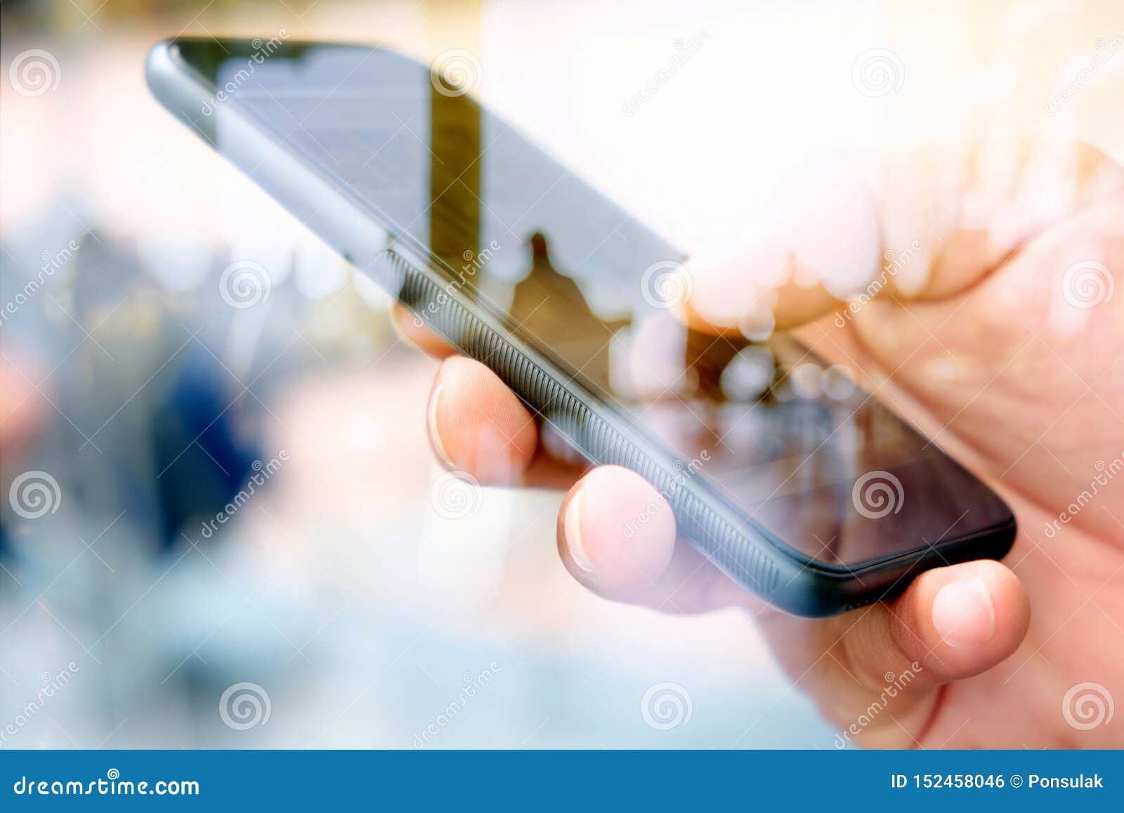 Image of Hands with mobile stock photo. Image of life - 152458046