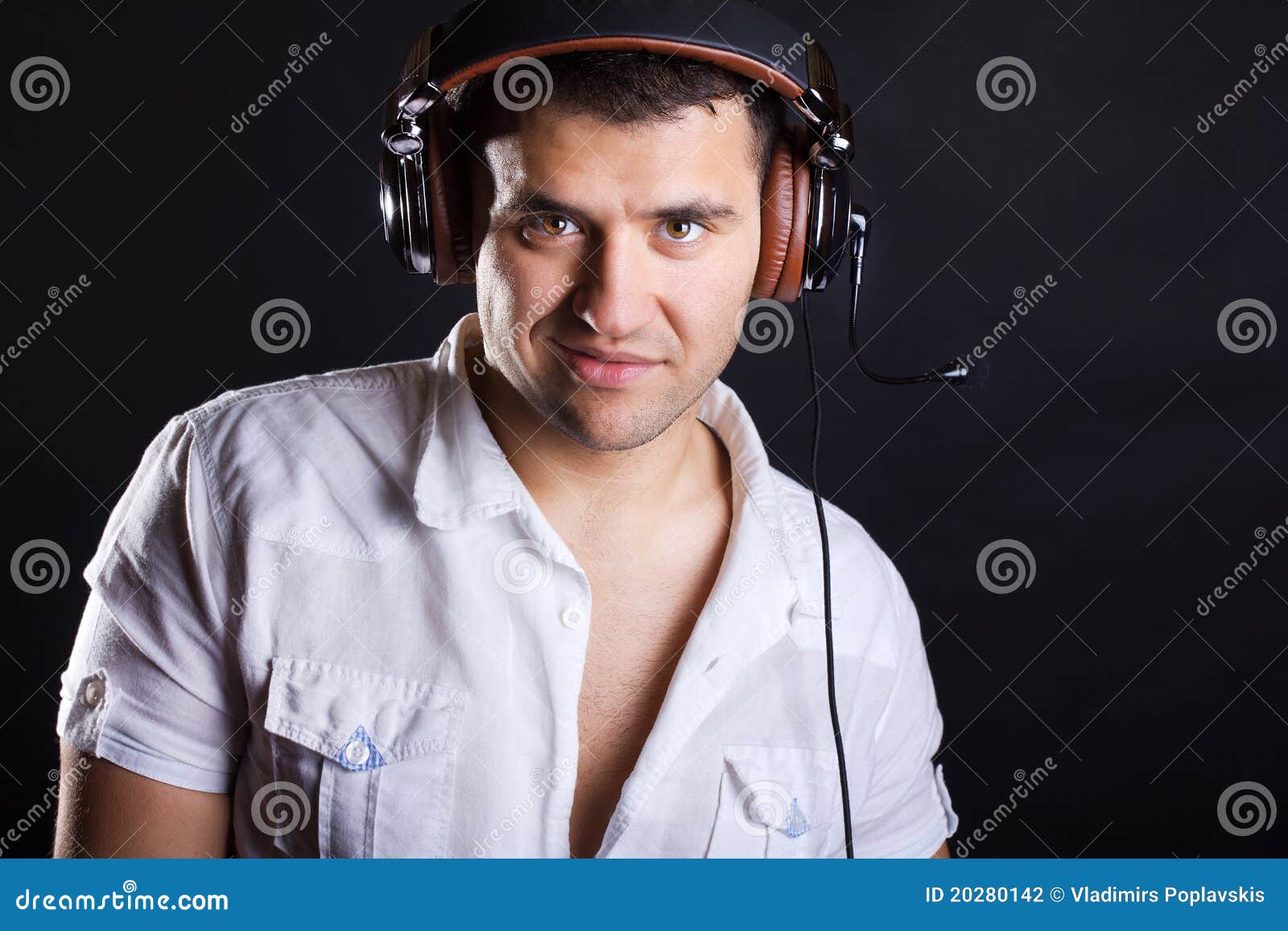 Image of handsome male DJ stock photo. Image of glam - 20280142