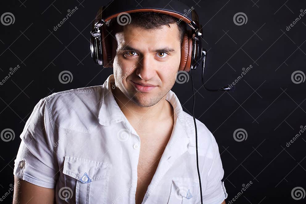 Image of handsome male DJ stock photo. Image of glam - 20280142