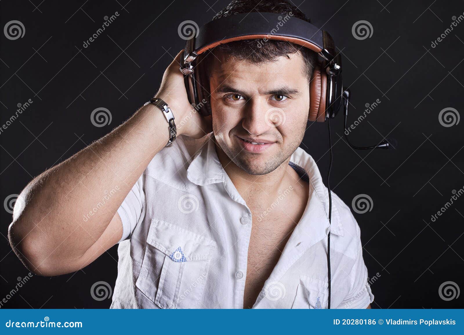 Image of handsome male DJ stock photo. Image of disco - 20280186