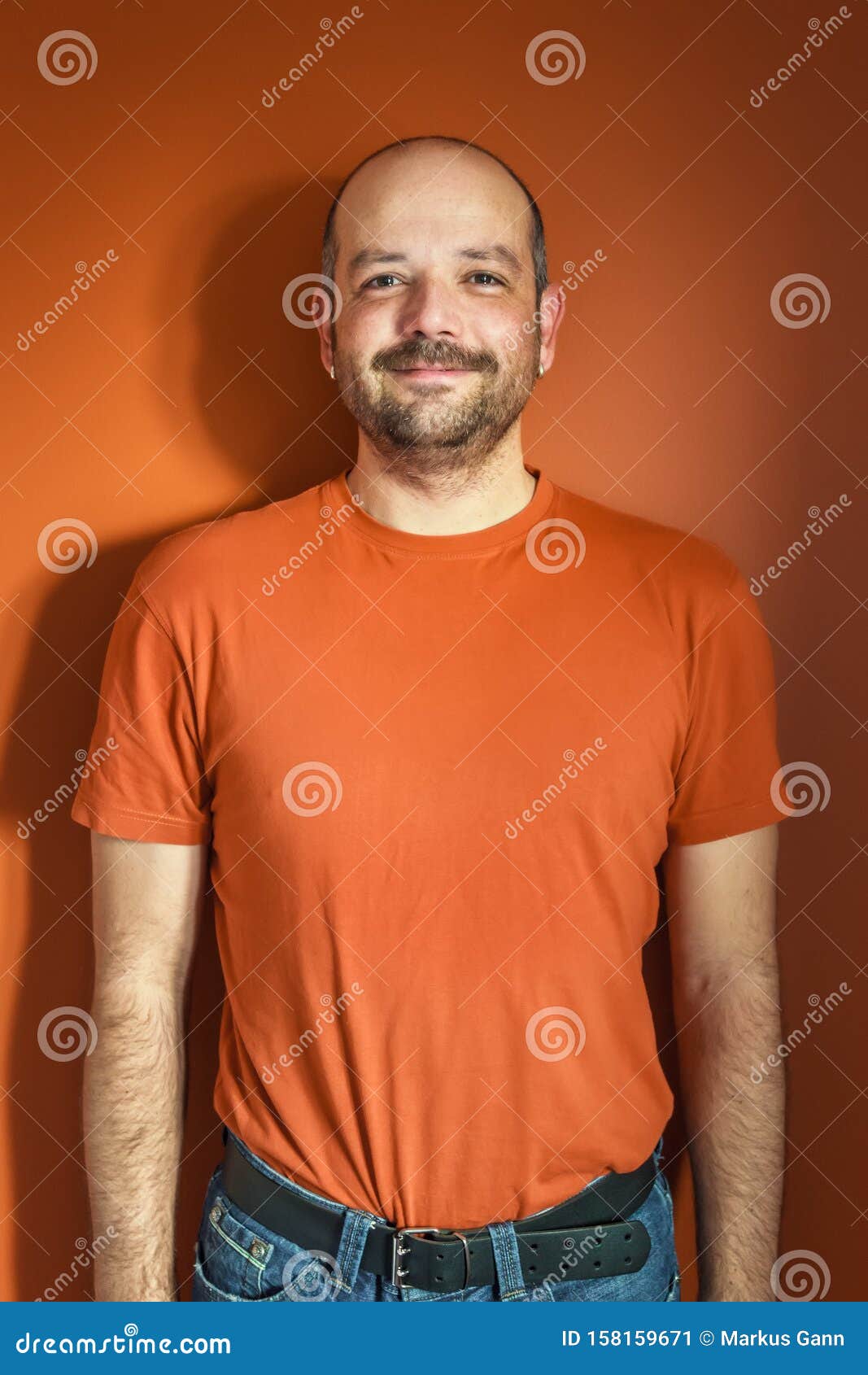Man with beard orange stock image. Image of eyes, attitude - 158159671