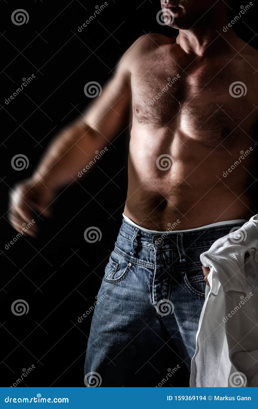 Handsome Muscle Man Side View Stock Photo - Image of adult, aged: 159369194