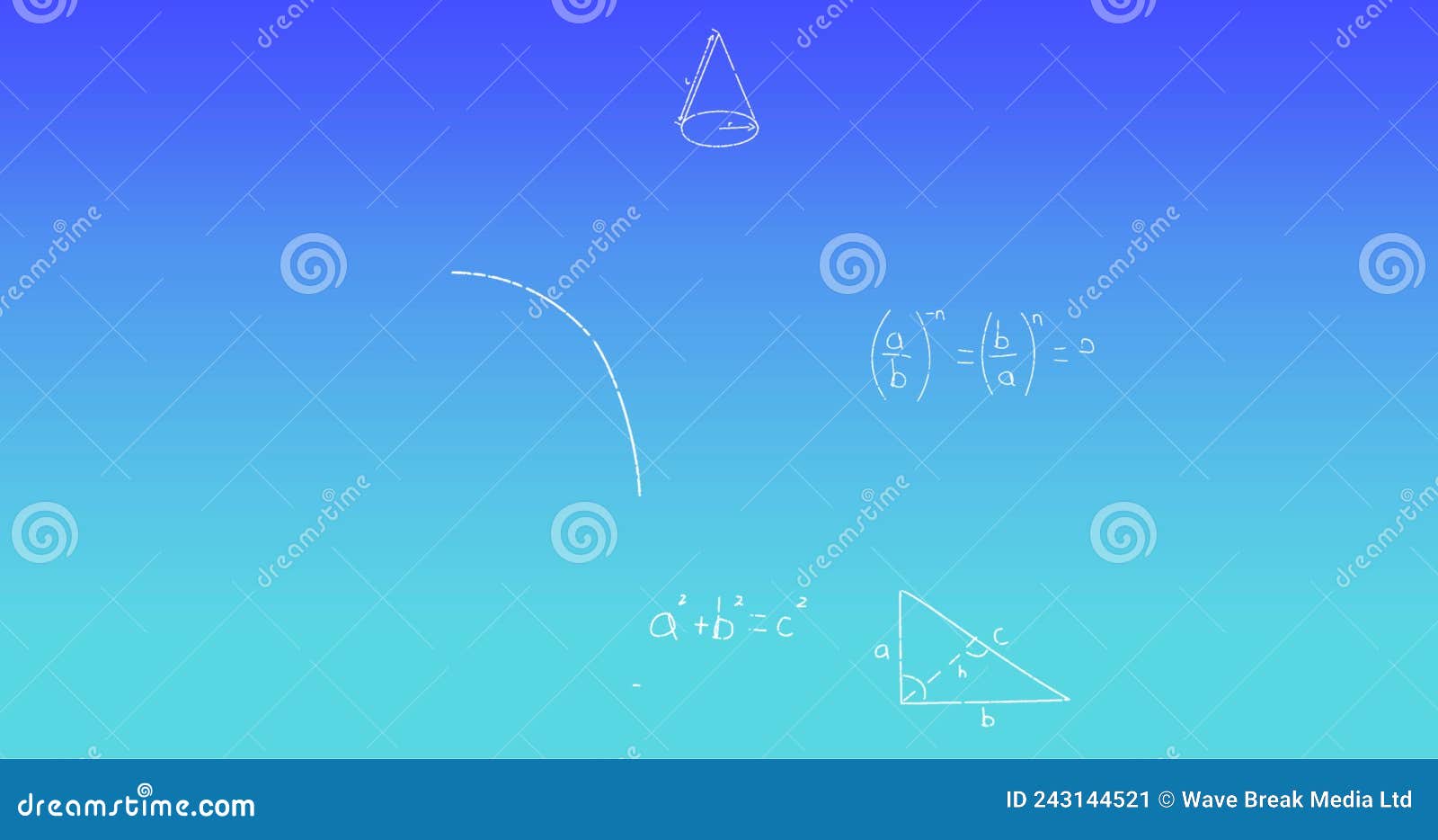 Image of Handwritten Mathematical Formulae Over Blue Background Stock ...