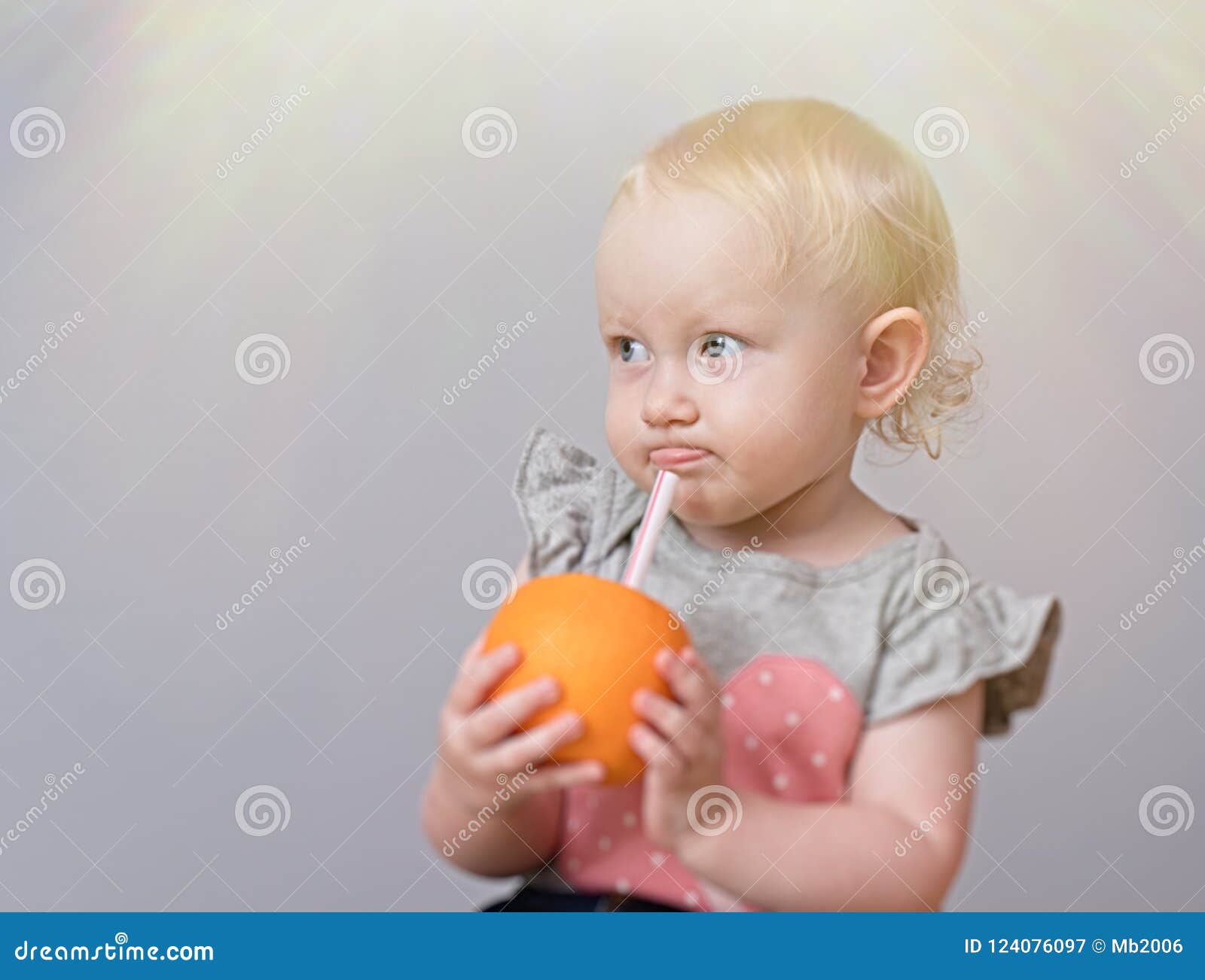 Happy Kid Drinking Fruit Juice . Stock Image - Image of cheerful, lime ...