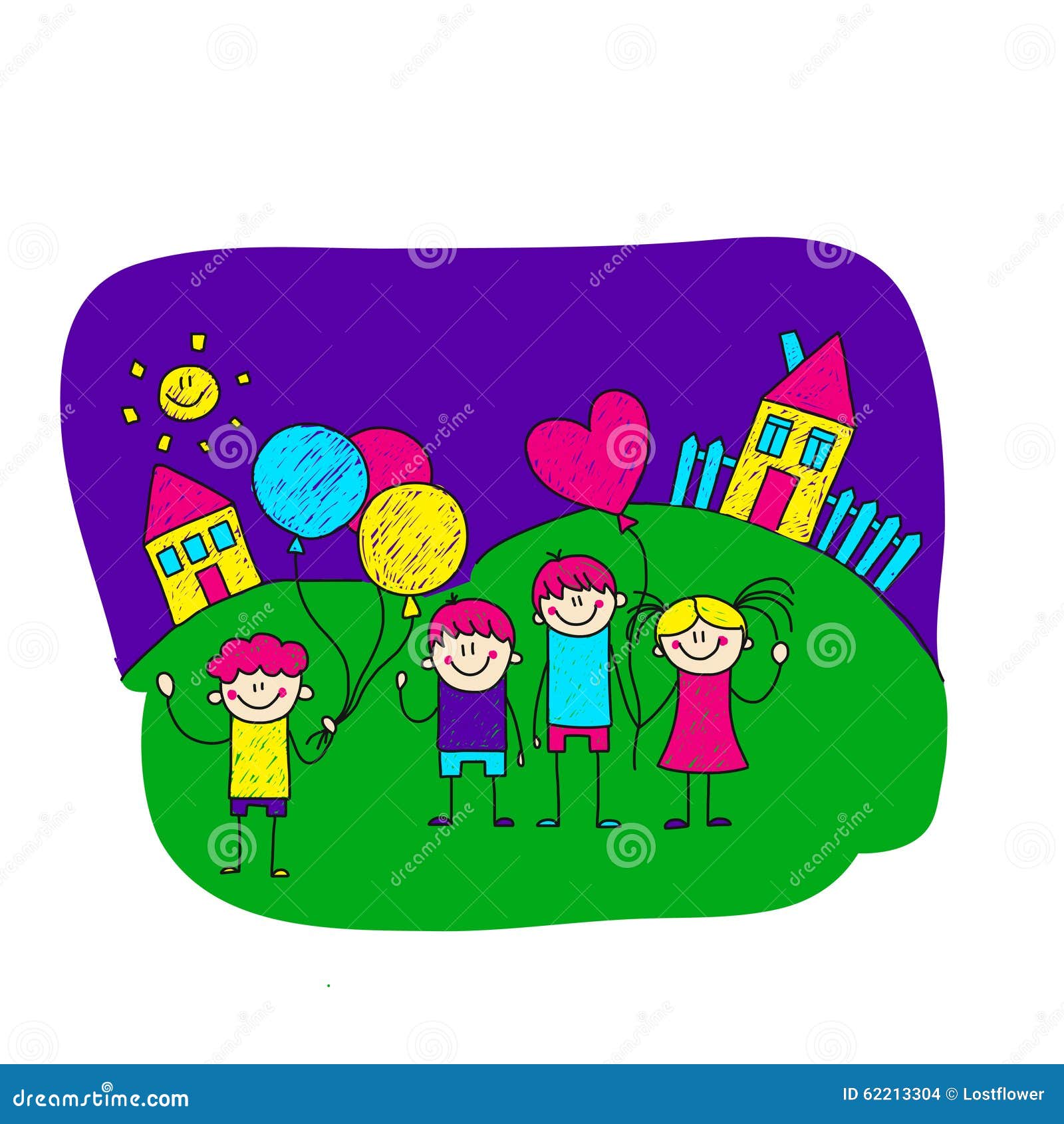 Image of happy school kids stock illustration. Illustration of paper ...