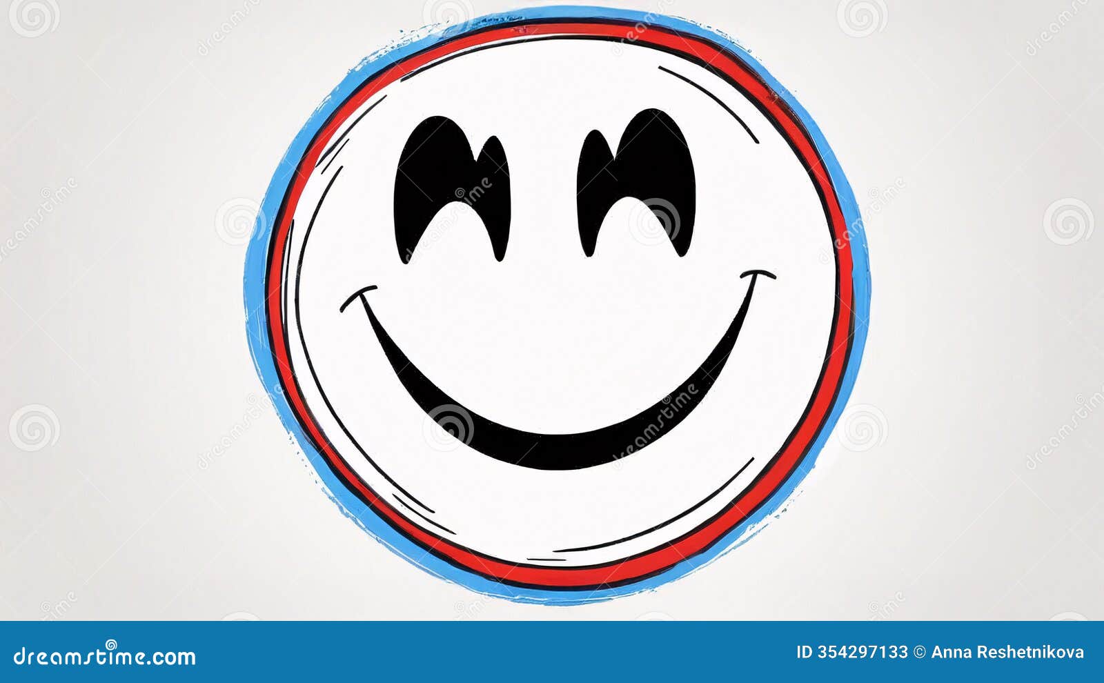 Image of a Happy Smiley Face on a White Background. Stock Illustration ...