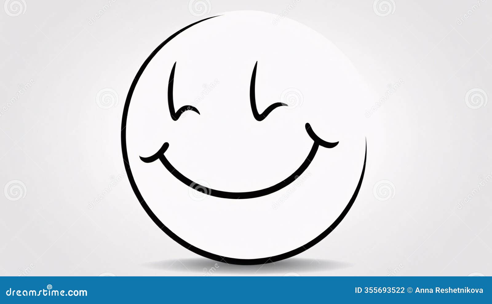 Image of a Happy Smiley Face on a White Background. Stock Illustration ...