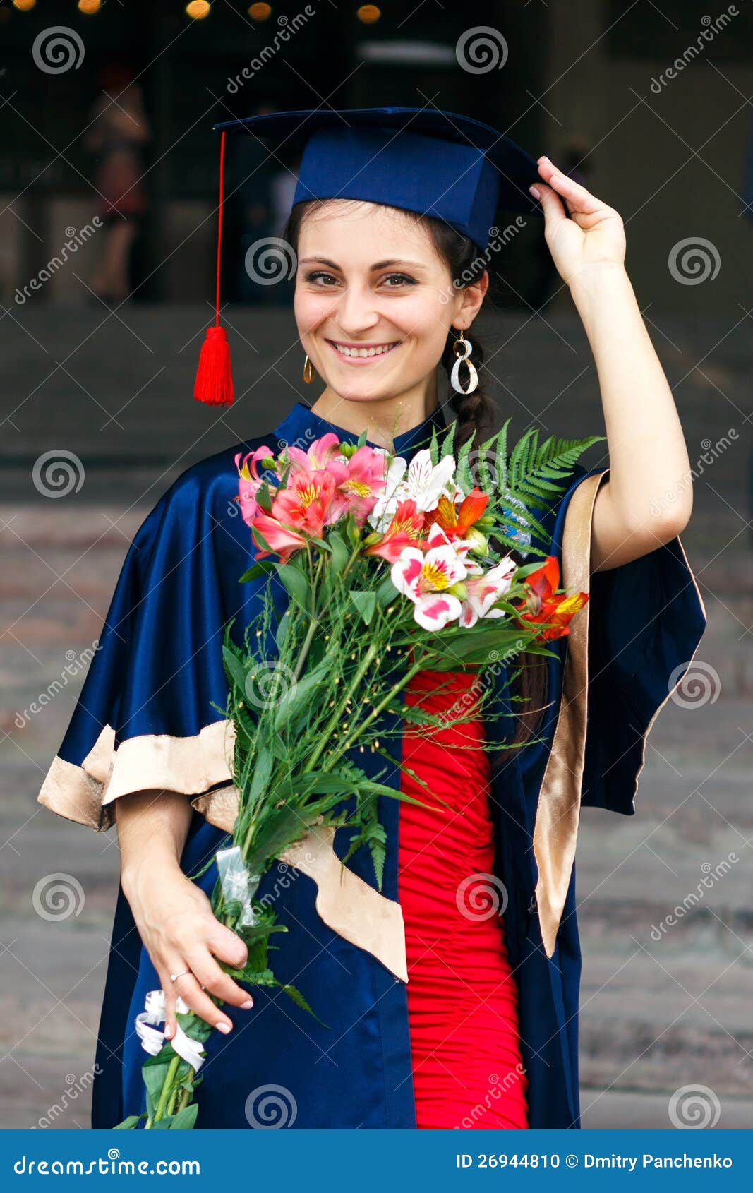 Image of a Happy Young Graduate Stock Photo - Image of blue ...