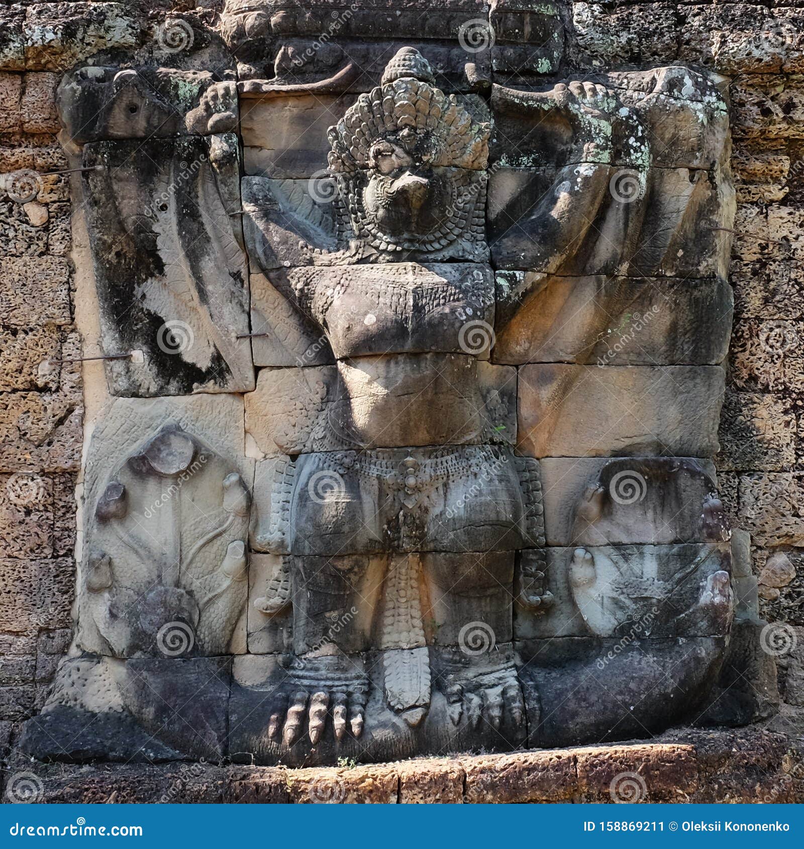 Image of a Harpy on an Old Stone Wall. Ancient Masonry Stock Image ...
