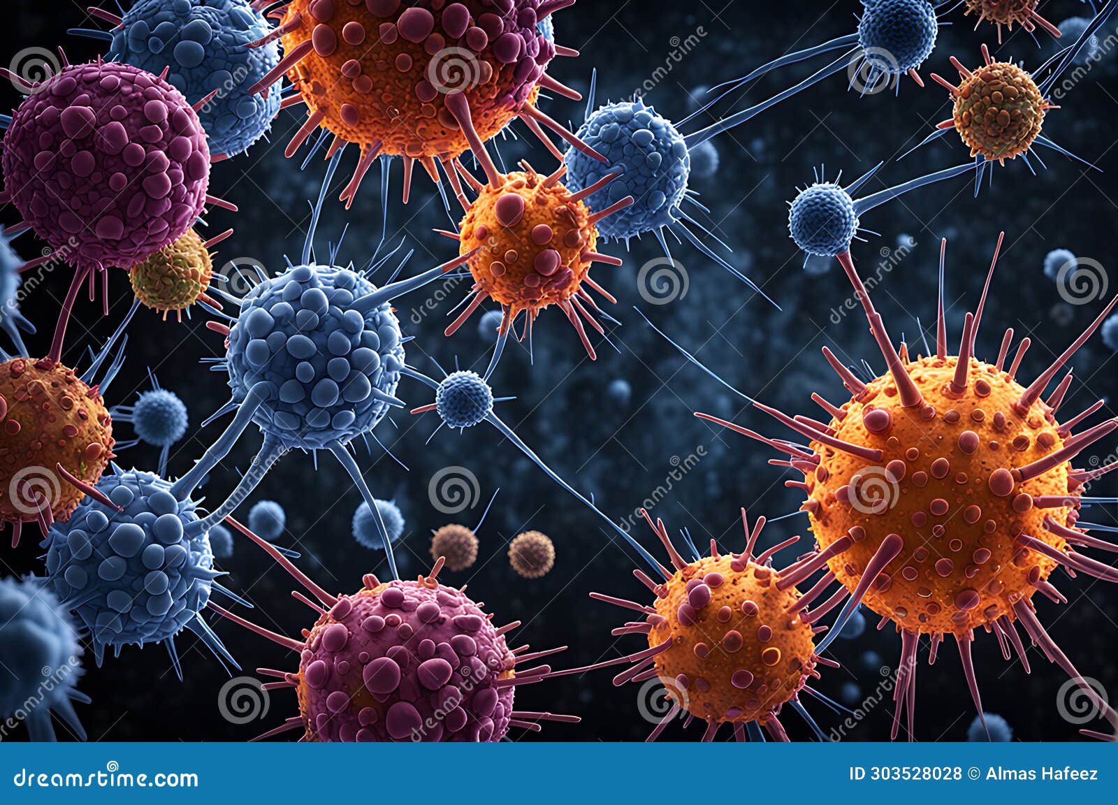 Microscopic Imagery Capturing a Modified T-Cell Engaging a Leukemia ...