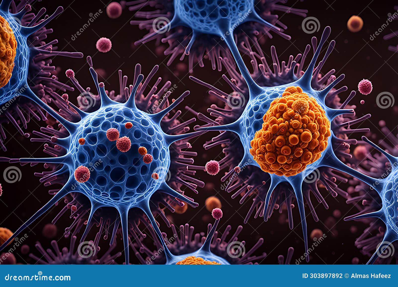 Microscopic Imagery Capturing a Modified T-Cell Engaging a Leukemia ...