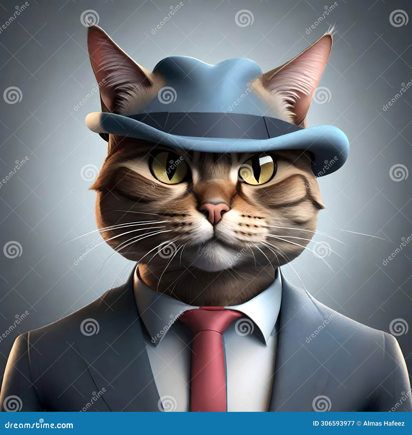 Hyper Realistic Cat Portrait in Modern Dress - NFT Art Stock ...