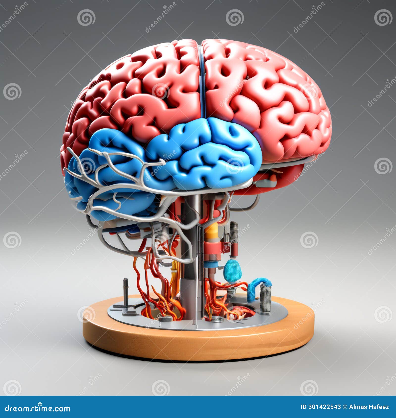 Human Brain Anatomical Structure 3d Rendered Stock Illustration ...