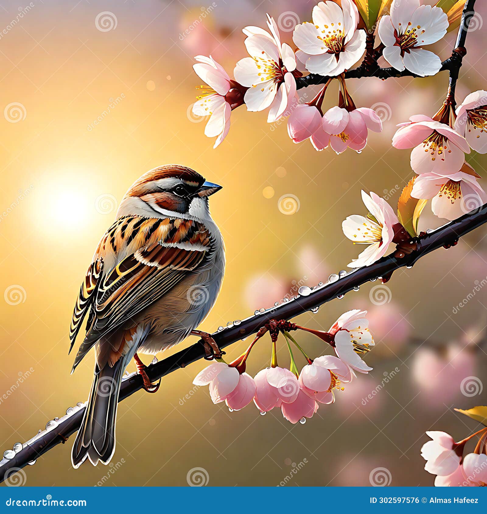 Wild Life Hyper Realistic Photography of a Sparrow Stock Illustration ...