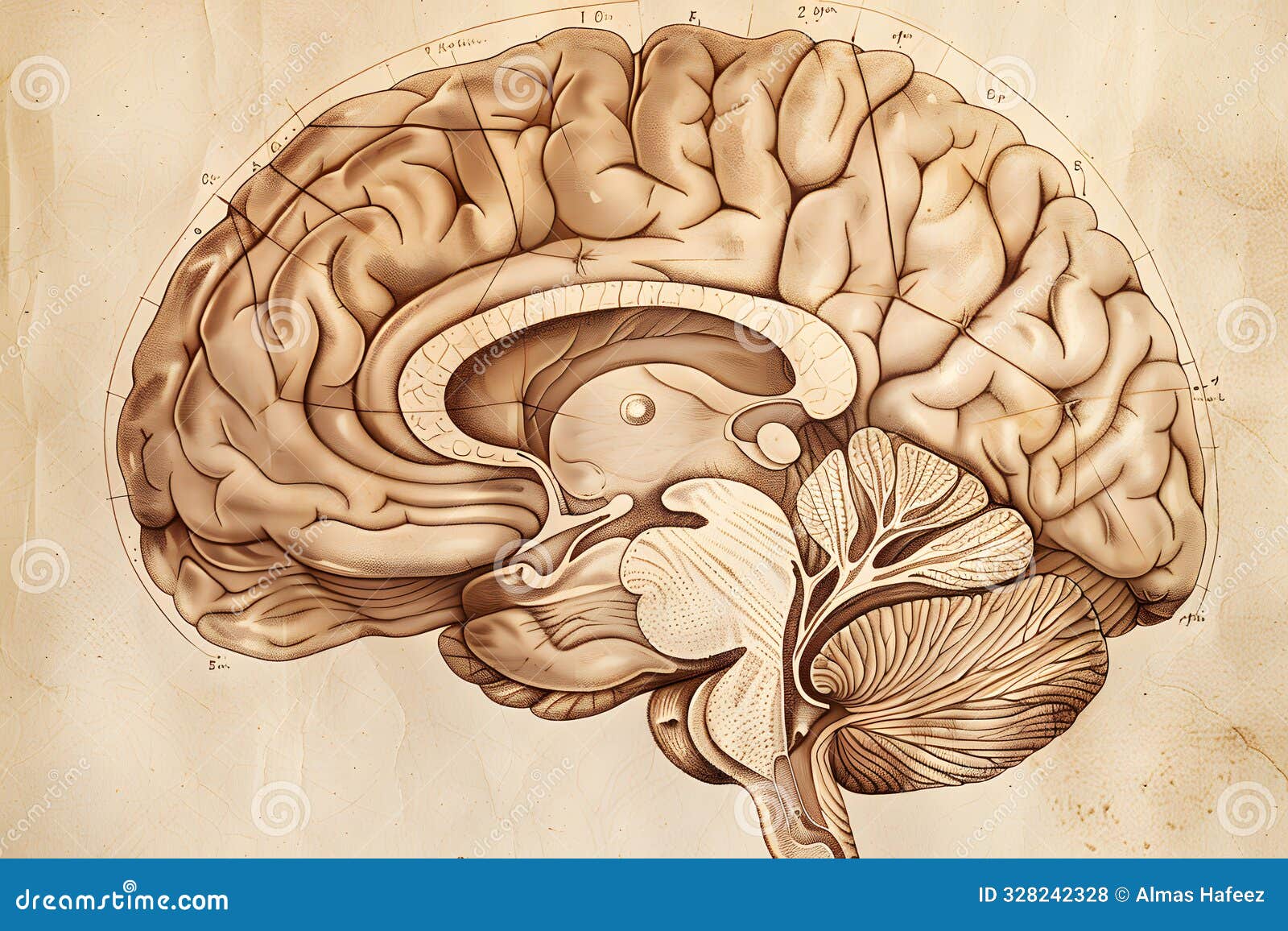 Anatomical Structure of Human Brain Stock Illustration - Illustration ...