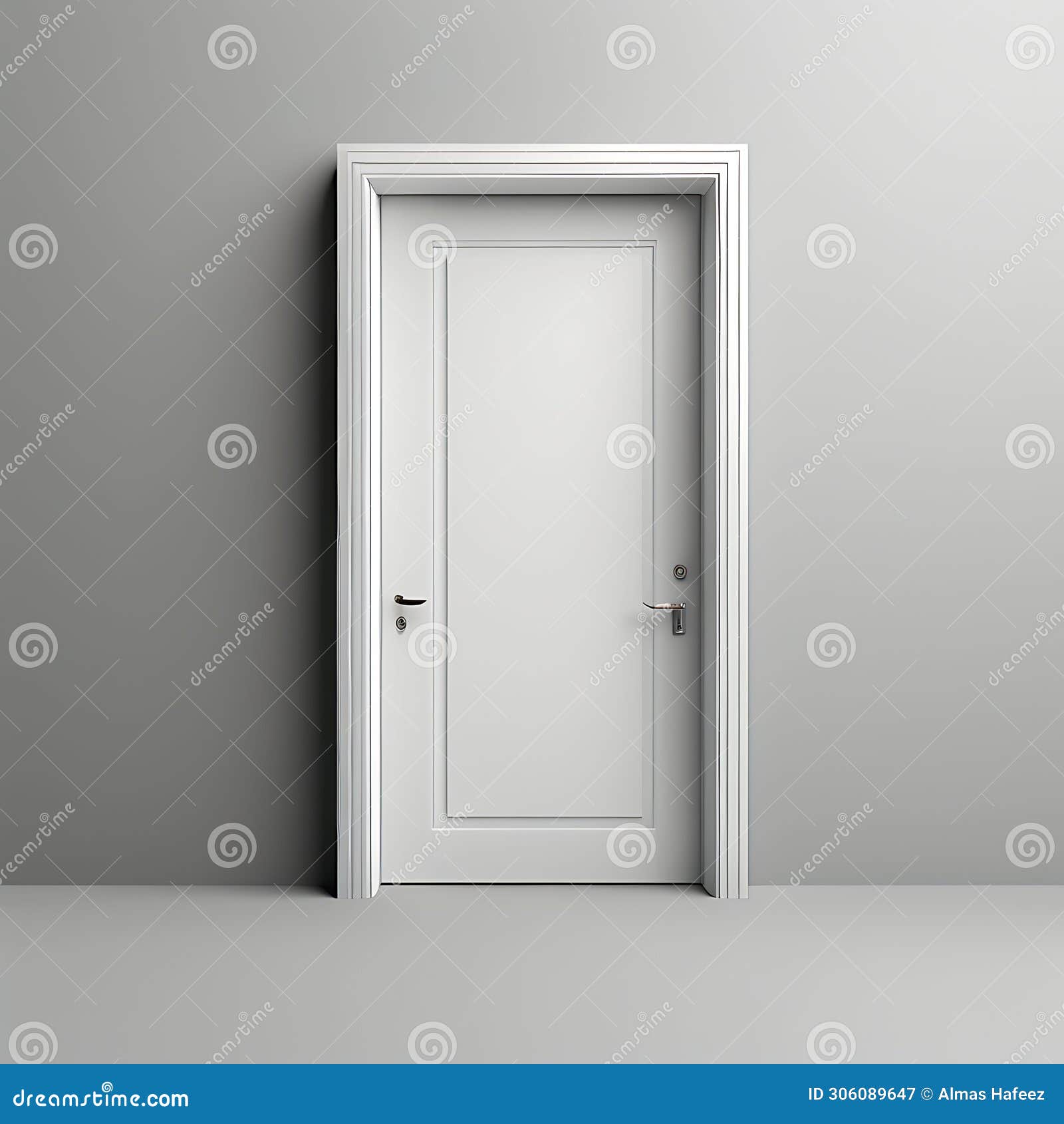 Minimalist Elegance: White Door 3D Renders on White Background and ...