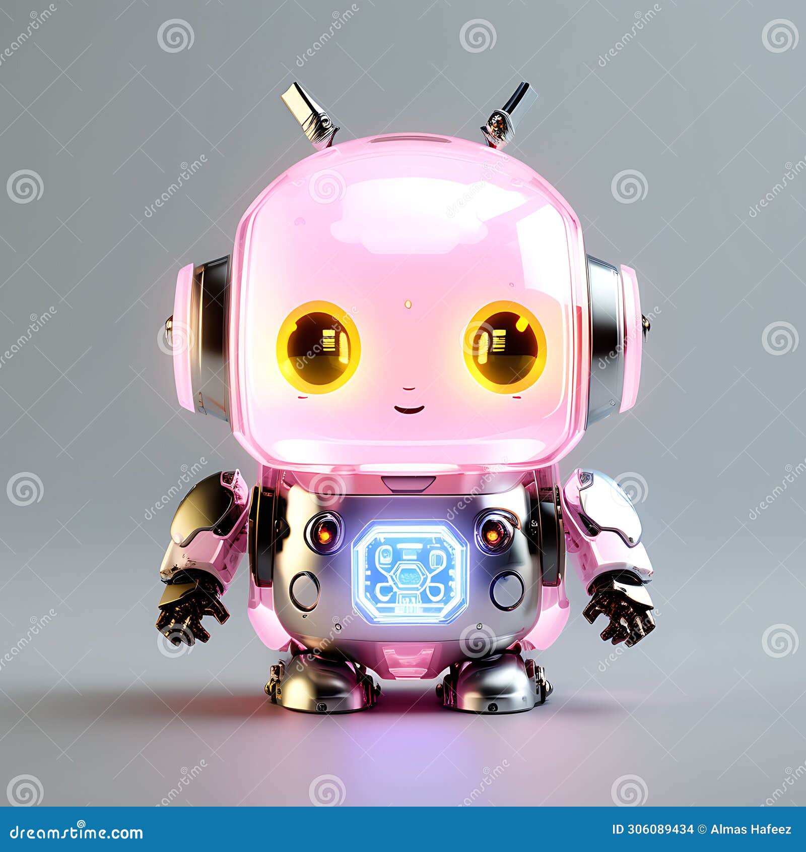 Cute Aesthetic: Tiny Translucent Polycarbonate Robot with LED Screen ...