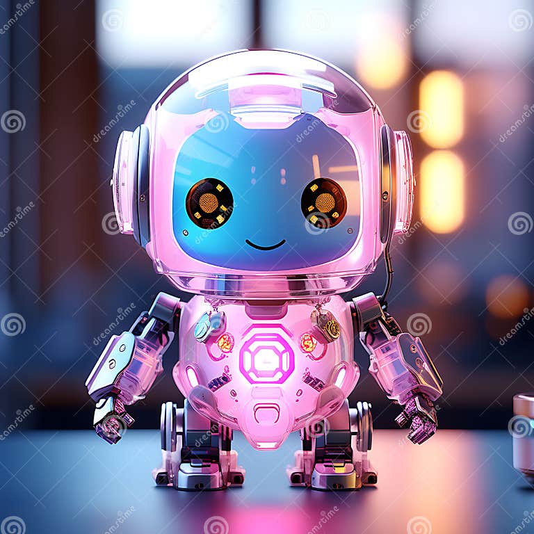Cute Aesthetic: Tiny Translucent Polycarbonate Robot with LED Screen ...