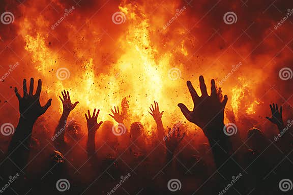 Powerful Scene of People Raising Slogans with Hands Up Amidst ...