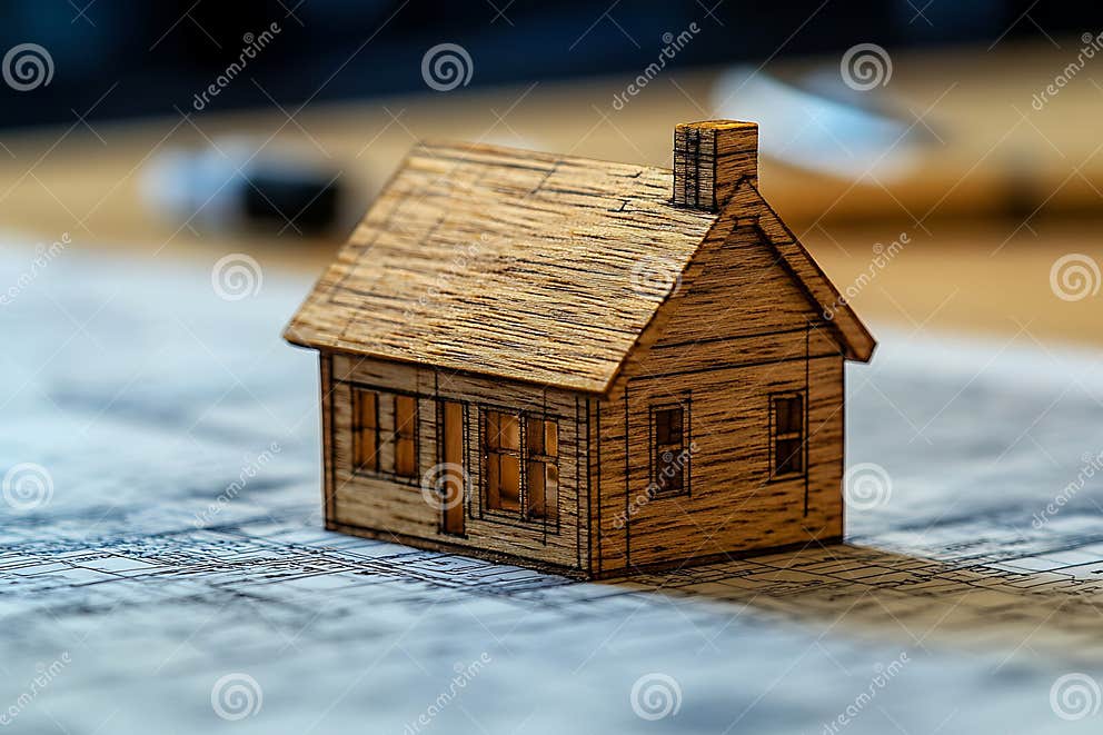 Tiny House Sketch Overlaid on an Architectural Drawing for Real Estate ...