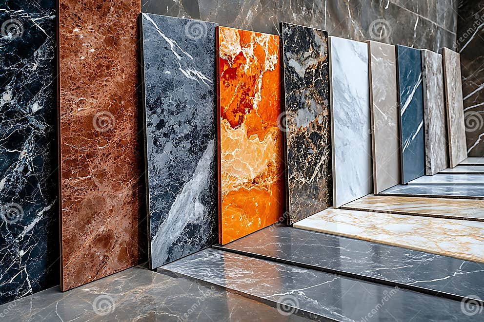 Diverse Textures of Colorful Marble in Stunning Variations Stock ...