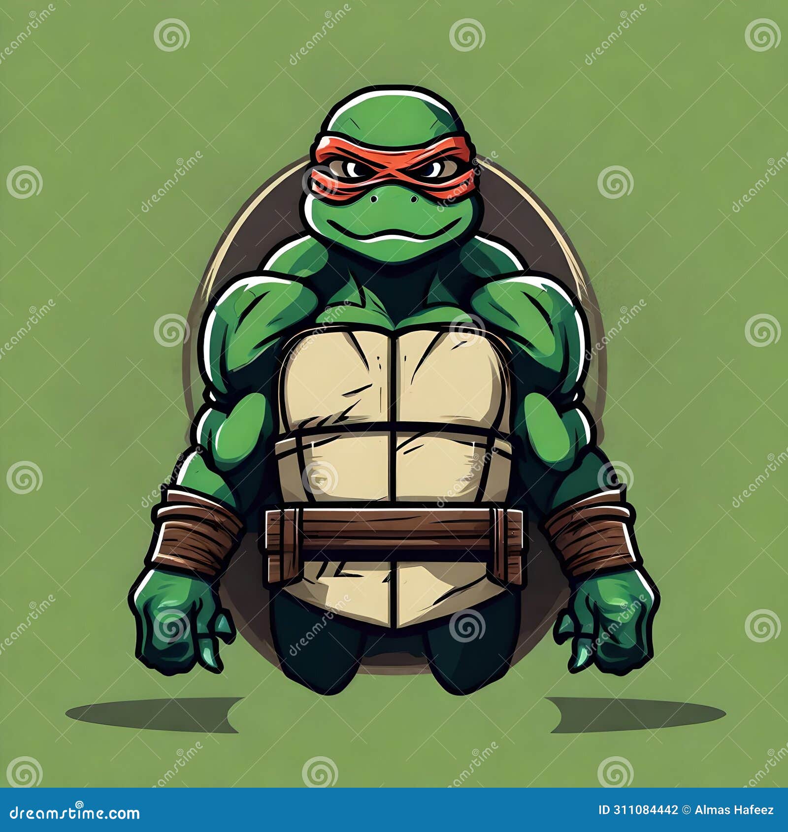 Gangster Turtle: Vector Art Illustration of Ninja Turtle in Humanoid ...
