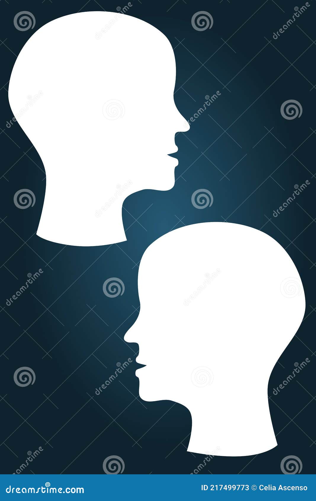 White Empty Head Silhouettes Stock Illustration - Illustration of ...